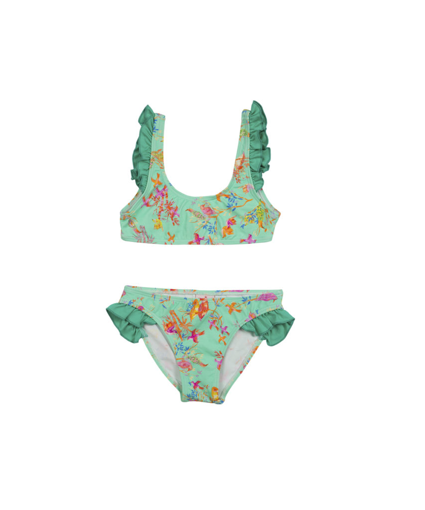 Bikini niña colección Edén estampado exclusivo de Munsuri Beachwear.